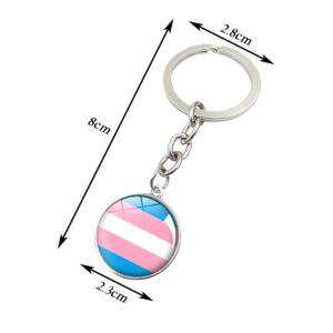 CHOORO Gay Pride Gift LGBT Keychain Rainbow Pride Keychain LGBT Jewelry Bisexual Pride Gift Transgender Pride Gift (Trans(keychain))