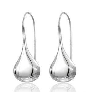 925 sterling silver ear needle with teardrop & waterdrop earrings (silver waterdrop)