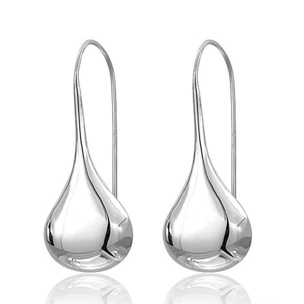 925 Sterling Silver Ear Needle With Teardrop & Waterdrop Earrings (Silver Waterdrop)