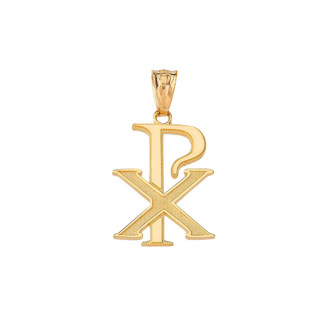 Religious Jewelry by FDJ Certified 10k Yellow Gold Chi Rho PX XP Christogram Symbol Charm Pendant