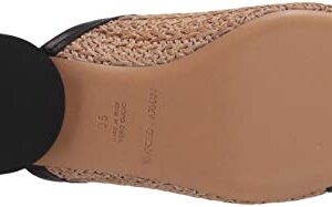 Emporio Armani Women's Raffia Logo Slide Mule, Natural + Black, 34 Medium EU (4 US)