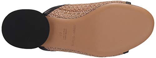 Emporio Armani Women's Raffia Logo Slide Mule, Natural + Black, 34 Medium EU (4 US)