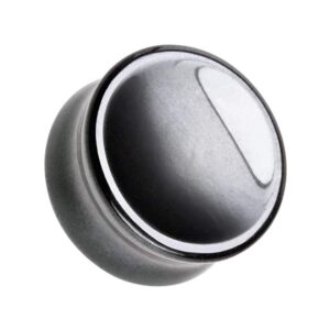 concave hematite stone double flared ear gauge plug (7/8" (22mm))