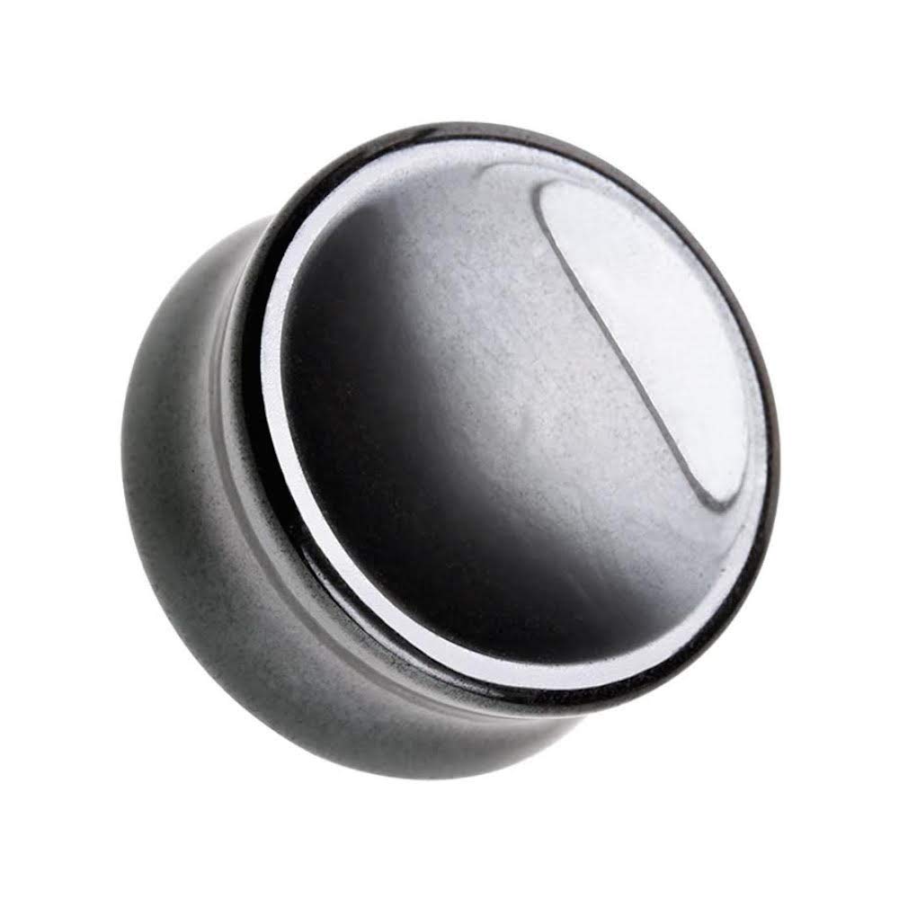 Concave Hematite Stone Double Flared Ear Gauge Plug (7/8" (22mm))