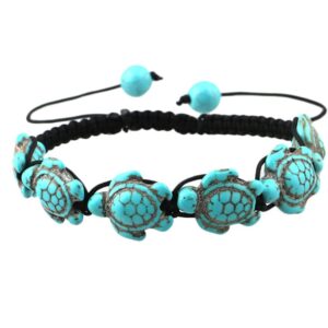 comelyjewel premium quality bohemian turquoise turtle bracelet hand knit bracelet for women