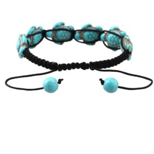 Comelyjewel Premium Quality Bohemian Turquoise Turtle Bracelet Hand Knit Bracelet for Women