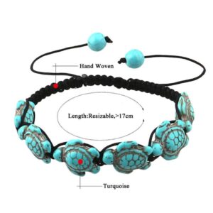 Comelyjewel Premium Quality Bohemian Turquoise Turtle Bracelet Hand Knit Bracelet for Women