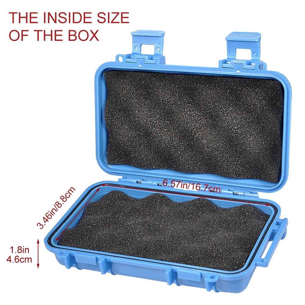 Aosiyp Waterproof Dry Box,Waterproof Storage Case,Waterproof Box Shockproof Dry Storage Box with 2 U?Shape Buckle for Fishing Cam Hiking (Blue)