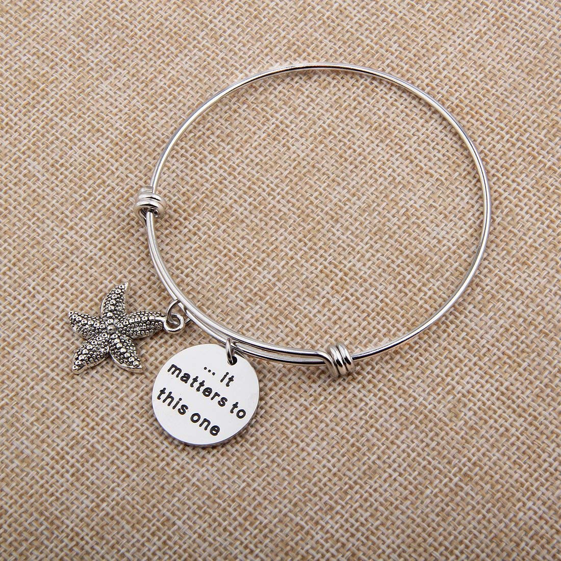 Zuo Bao Starfish Jewelry It Matters To This One Be Brave Be Yourself Inspirational Bracelet Gifts For Social Worker (starfish bangle S)