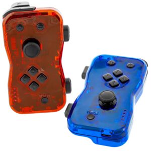 nyko dualies controller set for nintendo switch - red/blue: comfortable, responsive, and precise wireless gaming with motion control, usb c charge cable. joycon alternative