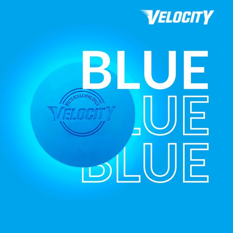 Velocity Massage Lacrosse Ball for Muscle Knots, Myofascial Release, Yoga & Trigger Point Therapy - Firm Rubber Scientifically Designed for Durability and Reliability - Light Blue, 1 Ball