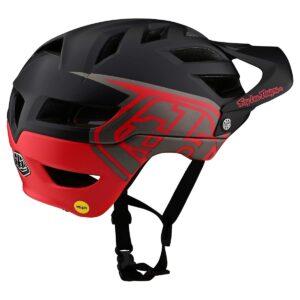 Troy Lee Designs Adult | Trail | All Mountain | Mountain Bike A1 MIPS Classic Helmet - (Black/Red, X-Large/2X-Large)