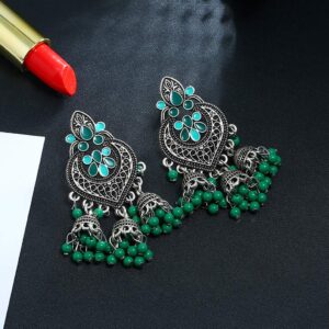 Kofun Earrings, Retro Indian Bollywood Kundan Jhumka Jhumki Drop Earrings Gypsy Fashion Jewelry