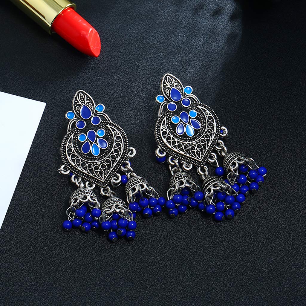 Kofun Earrings, Retro Indian Bollywood Kundan Jhumka Jhumki Drop Earrings Gypsy Fashion Jewelry