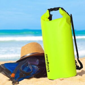 Unigear Dry Bag Waterproof, Floating and Lightweight Bags for Kayaking, Boating, Fishing, Swimming and Camping with Waterproof Phone Case (Yellow, 2L)