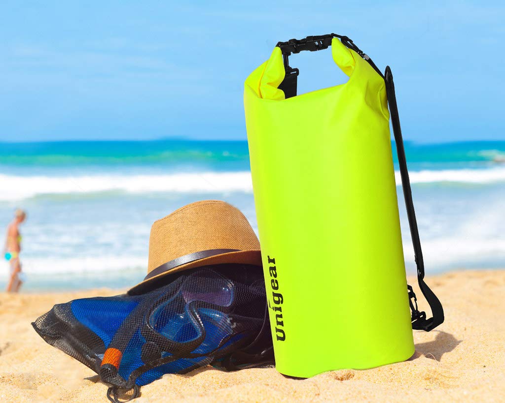 Unigear Dry Bag Waterproof, Floating and Lightweight Bags for Kayaking, Boating, Fishing, Swimming and Camping with Waterproof Phone Case (Yellow, 2L)