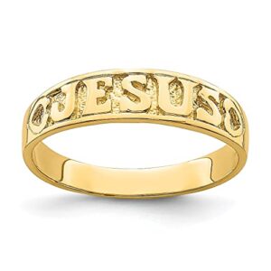 icecarats 14k yellow gold jesus christ heart love religious ring christian faith band size 7