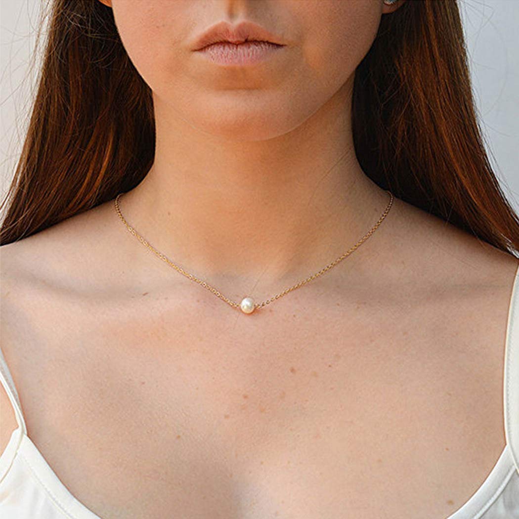 Yfe Back Necklace Pearl Backdrop Necklace Gold Body Chain Jewelry for Women Bridal Jewelry