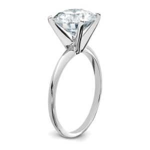 IceCarats 14K White Gold 3ct. Round Moissanite Solitaire Engagement Ring size 7