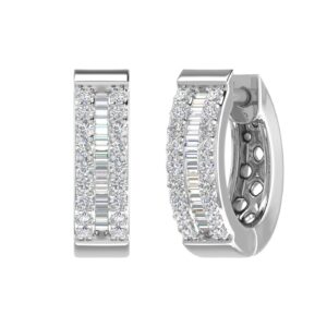 1/4 carat diamond hoop & huggies earrings in 10k white gold