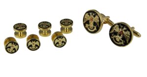 4031910 scottish rite cuff links & tuxedo studs 32nd degree wings down double eagle cufflinks 32 freemason masonic freemasonry shirt studs