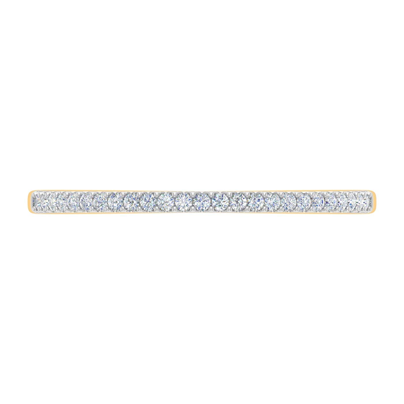 0.08 Carat (ctw) 10K Yellow Gold Diamond Ladies Wedding Anniversary Stackable Ring (Ring Size 5.5) (I1-I2 Clarity)