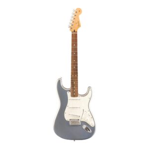 fender player stratocaster sss electric guitar, silver, pau ferro fingerboard