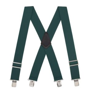 suspender store 2-inch wide low-stretch logger suspenders - strong gator clip - 54" for 6'1" to 6'5" tall - hunter