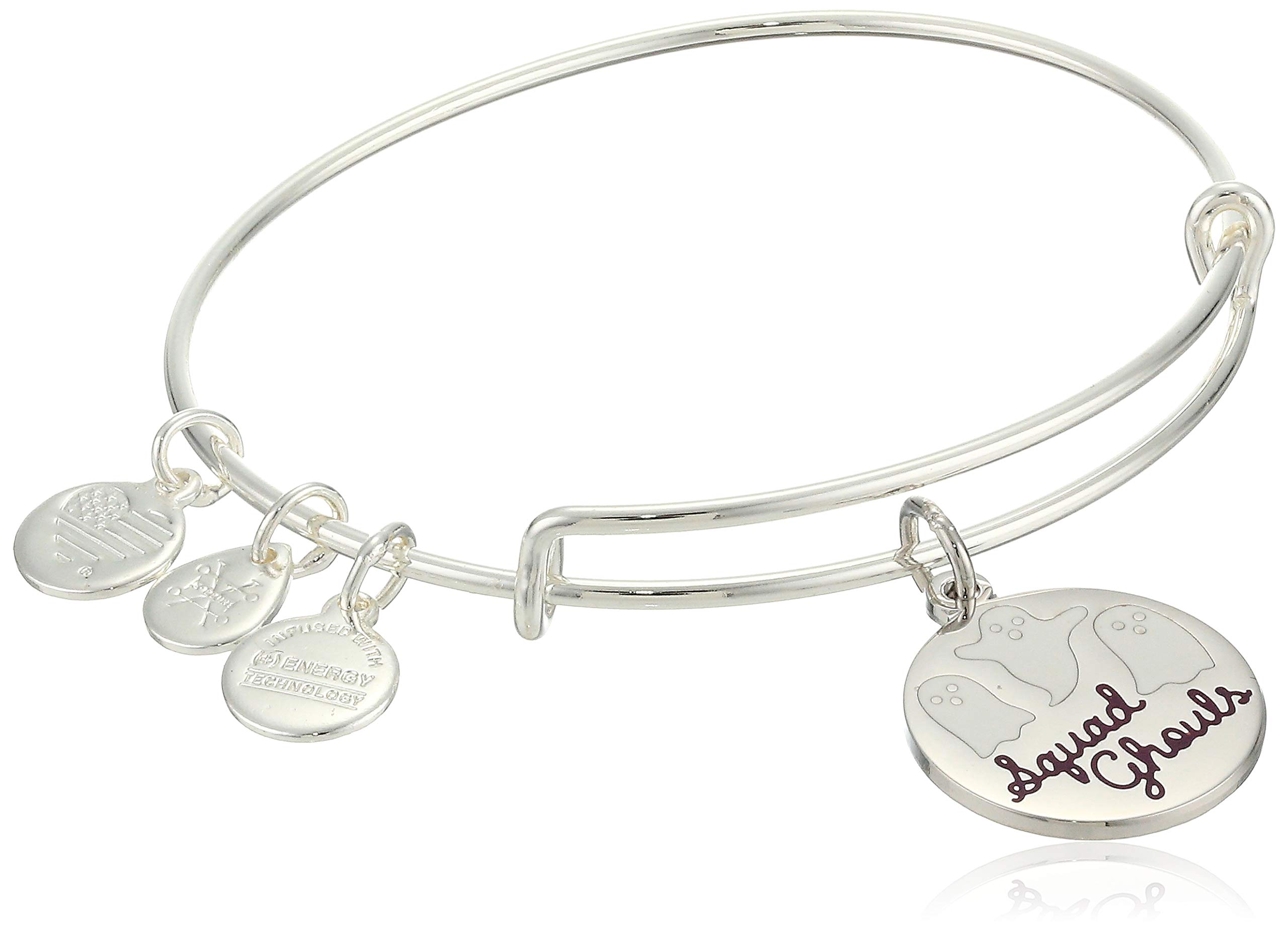 Alex and Ani Women's Color Infusion Squad Ghouls Charm Bangle, Shiny Silver