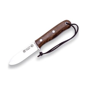 joker "trampero cn113-p sports hunting and mountaineering knife, walnut wood handle, 3.94 inches blade, brown leather sheath, includes fire starter, tool for fishing, hunting, camping and hiking