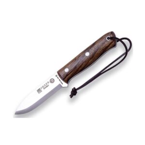 joker hunting knife bs9 nórdico cn115-p with walnut wood handle, 3.94 inches blade sandvik 14c28n steel, leather sheath with fire starter, tool for fishing, hunting, camping and hiking