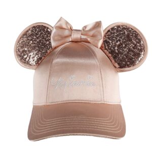 disney adult rose gold tone minnie mouse ears hat