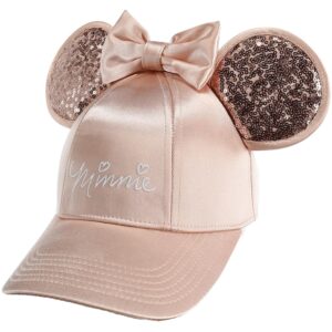 Disney Adult Rose Gold Tone Minnie Mouse Ears Hat