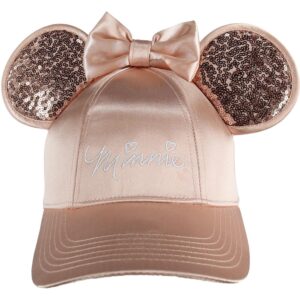 Disney Adult Rose Gold Tone Minnie Mouse Ears Hat