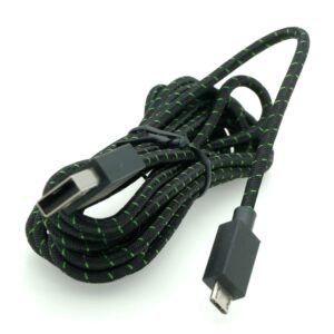 9ft braided micro usb charging cable for microsoft xbox one elite controller power cord black