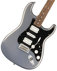 fender player stratocaster hsh electric guitar, with 2-year warranty, silver, pau ferro fingerboard