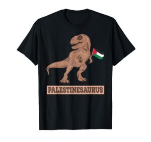 free palestine flag palestinian gaza t-rex gift t-shirt