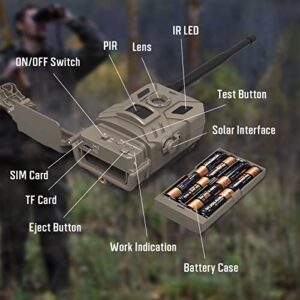 OUTDOOR EXPERT 4G Cellular Trail Camera,20MP Hunting Camera with No Glow 940nm IR Led Night Vision,HD Video IP66 Waterproof Game Cam,90FT Flash Range Wildlife Monitor Camera