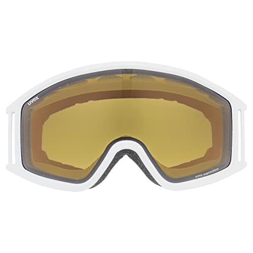 uvex g.gl 3000 LGL, lunettes de ski Adulte unisexe, white mat/lasergold lite-blue, one size