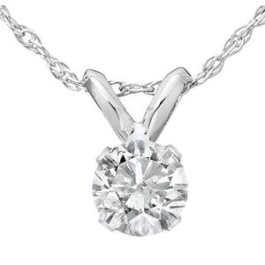 1/3 ct diamond solitaire pendant necklace in 14k white or yellow gold