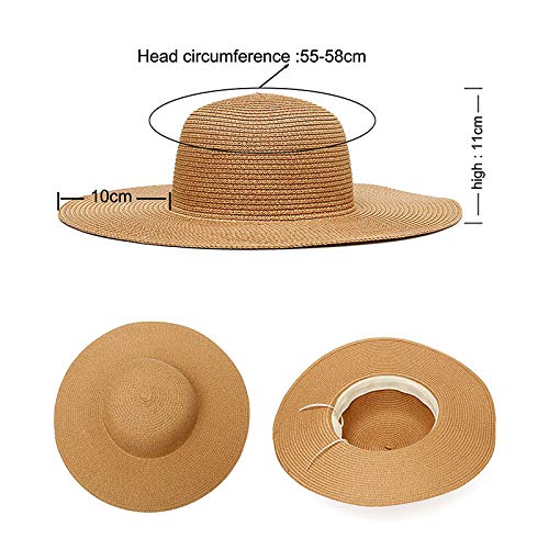 Personalized Custom Name Text Embroidery Beach Hats for Women Sun Straw Hat Wide Brim Foldable Roll up Floppy Summer Hat