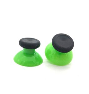 2 x 3d analog thumb stick joystick thumbstick cap cover for xbox one slim s controller replacemnet (green-black)