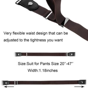 Syhood 4 Pieces No Buckle Stretch Belt Buckle-free Belt Invisible Elastic Belt with 4 Pieces Buckles for Jeans Pants