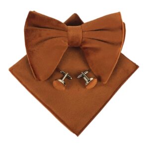 men's adult brown bow tie sunny boy bowties dad father gift bowties pocket square set for formal groom or wedding