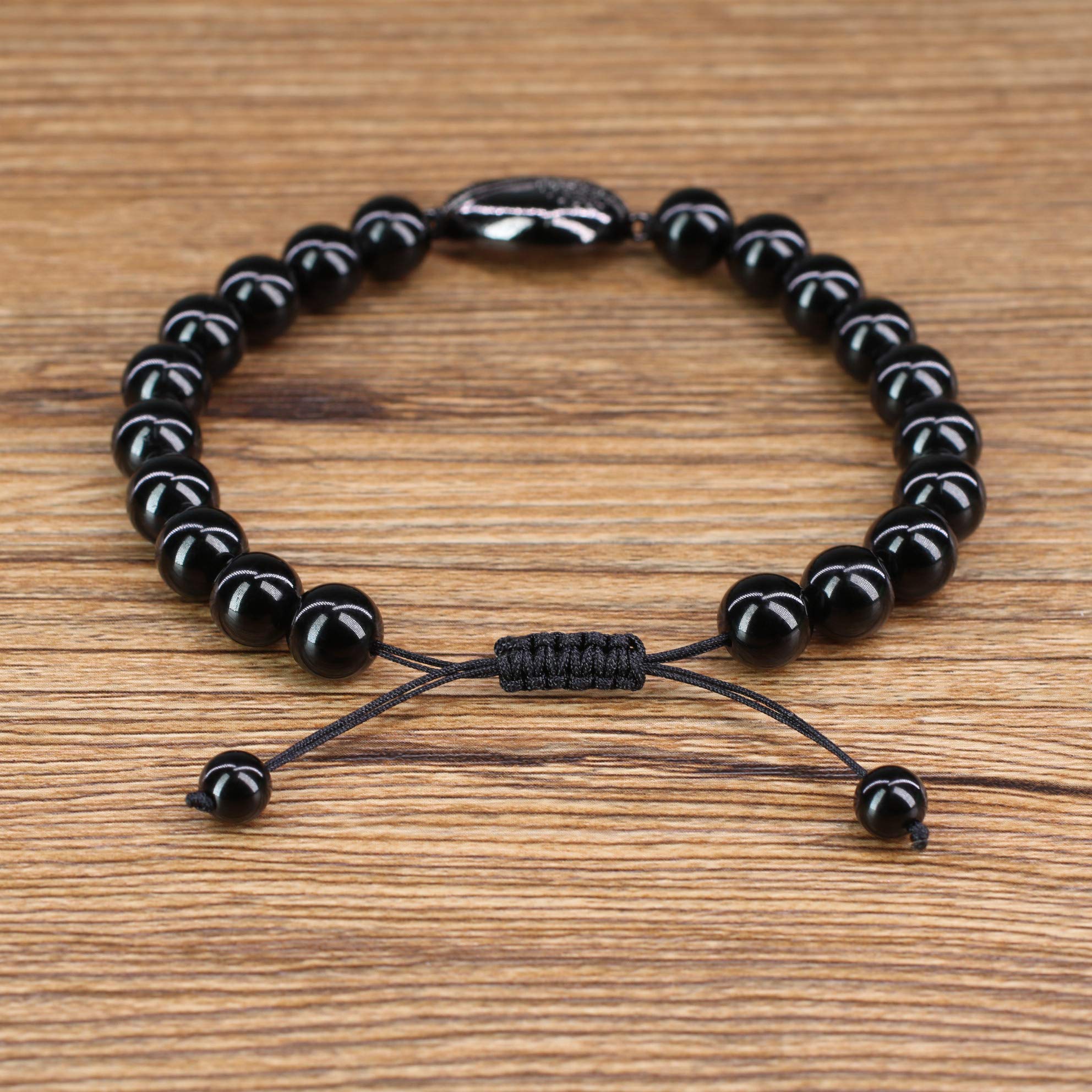 COAI Black Tourmaline Shell Bracelet for Men Women