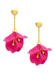 zenzii gifts for women,flower pastel petals dangle earrings,christmas valentines mothers day birthday gifts for her women mom wife sister girlfriend teenage girls (hot pink)