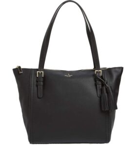 kate spade new york kate spade ny orchard street maya leather shoulder tote purse in black, large