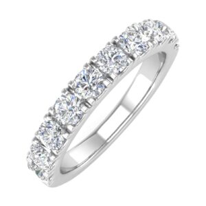 14k white gold diamond wedding band ring (0.85 carat) (ring size 7) (i1-i2 clarity)