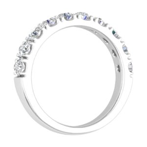 14K White Gold Diamond Wedding Band Ring (0.85 Carat) (Ring Size 7) (I1-I2 Clarity)