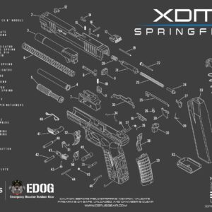 Springfield Armory XDm 5 PC EDOG Cerus Gear Schematic Exploded View Heavy Duty Pistol Cleaning 12x17 Padded Gun-Work Surface Protector Mat Solvent & Oil Resistant & 3 PC Cleaning Essentials & Clenzoil